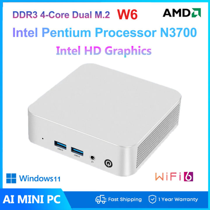 SZBOX W6 MINI PC Intel N3700 SO-DIMI SB3.0*2 RJ45 M.2 2280 SATA3*2 4K ...