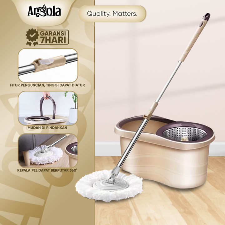 Angola Spin Mop D15 Pengepel Lantai Alat Pembersih Pel Alat Pel Lantai ...