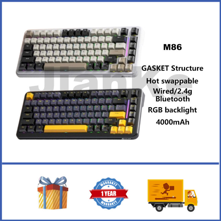 Attack Shark M86 Wireless Mechanical Keyboard 75% Hot swappable RGB GASKET Custom Gaming ...