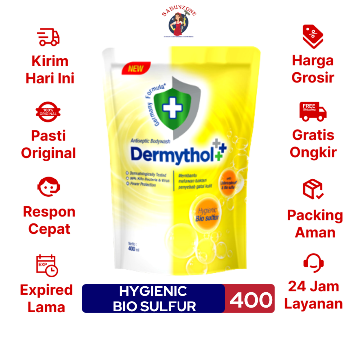 Sabun Mandi Cair Dermythol Hygienic Bio Sulfur Kuning 400 ml | Lazada ...