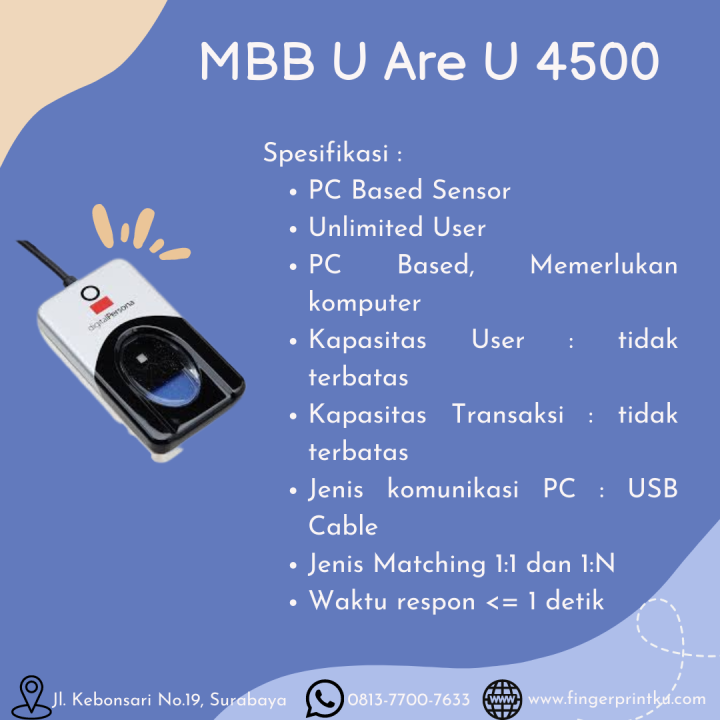 Mesin Absensi Fingerprint Termurah MBB U Are U 4500 | Free Software ...