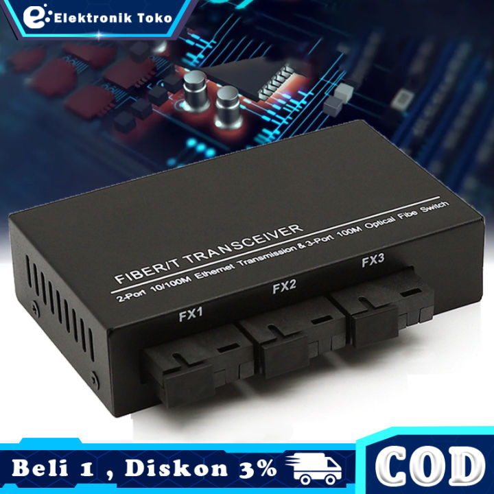 Switch Ethernet Media Converter Fiber Optik Konverter2 Port 3 Port 4 ...