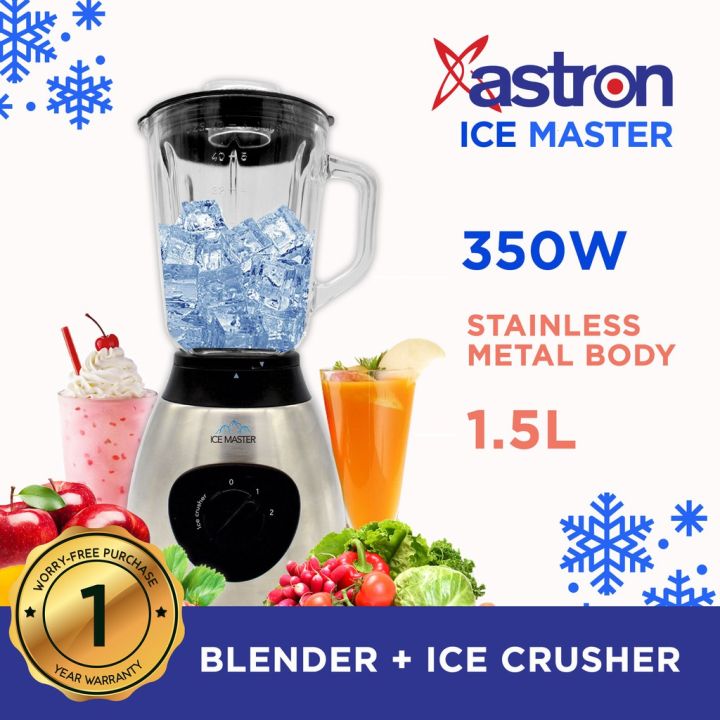 Astron Ice Master Blender and Ice Crusher with 1.5L Glass Jug (350W ...