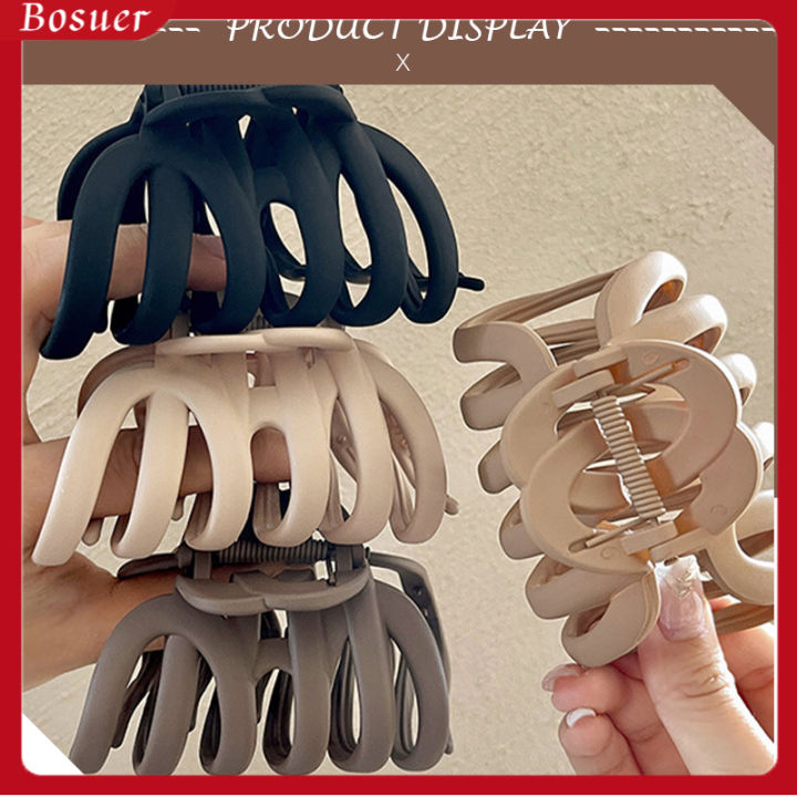 【Bosuer💛COD】Klip Hiu Temperamen Sederhana Klip Rambut Buram Klip Cakar ...