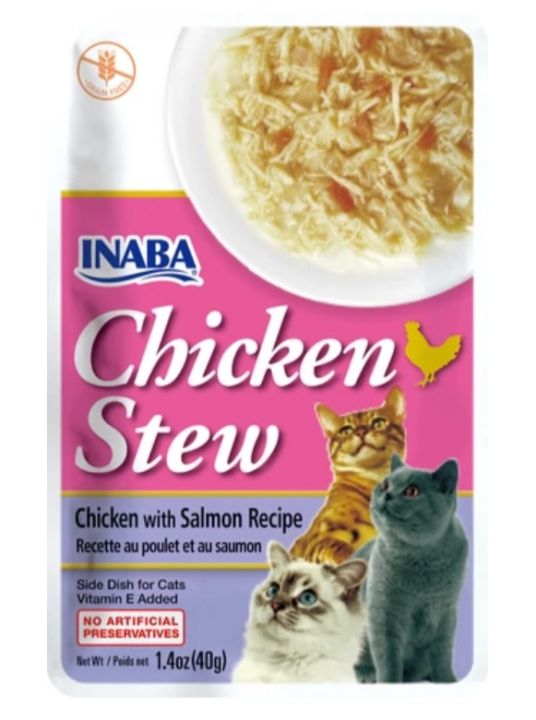 Inaba Chicken Stew Chicken with Salmon Side Dish for Cats Wet Cat Food ...