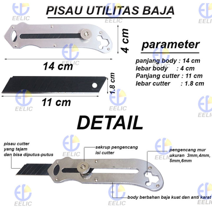 Cutter Stainless Steel Unboxing Kertas Dinding Baja Cuter Besi ...