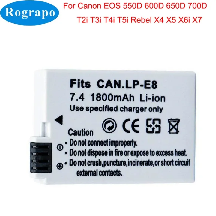 1800mAh LP-E8 LP E8 lpe8 camera battery Akku pack for Canon EOS 550D ...