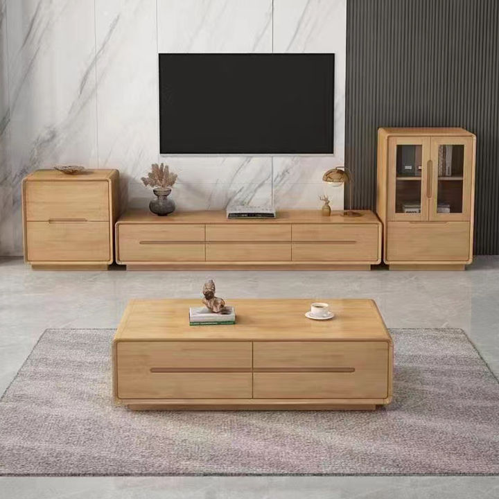 BB TV Rack Center Table Solid Rubber Wood | Lazada PH