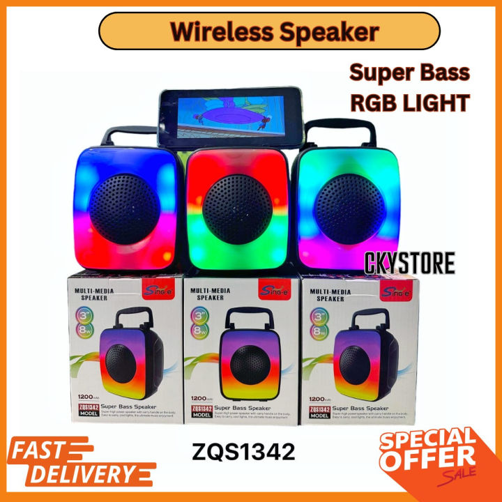 3 INCH ZQS-1342 / ZQS-1345 Wireless RGB Speaker SUPPORT BLUETOOTH/MEMORY CARD / USB | Lazada