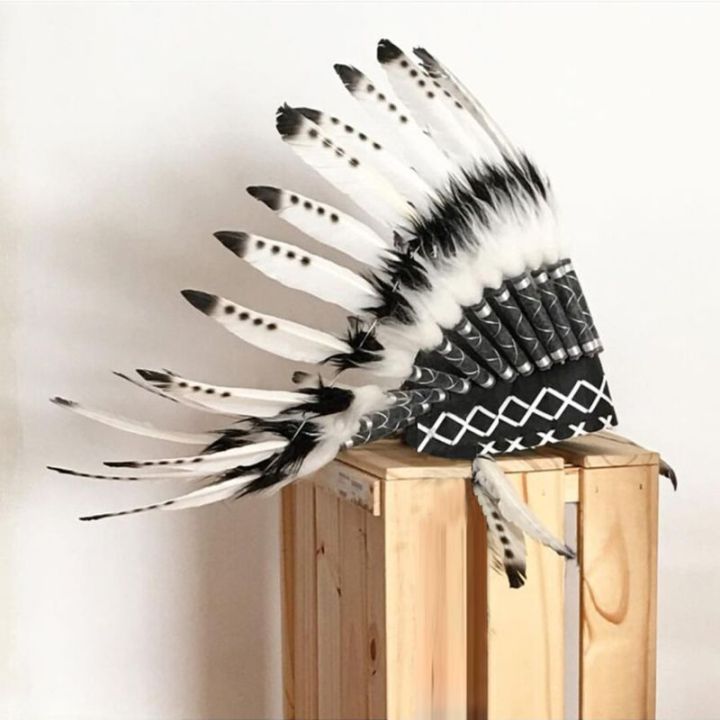 Children American Native Indian Feather Headdress Bonnet Costume Hat ...