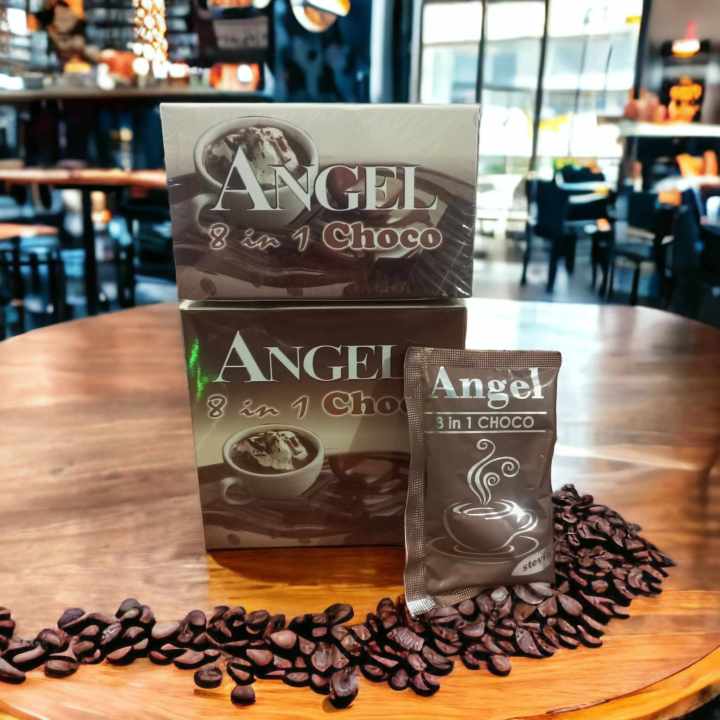 Angel 8 in 1 CHOCO Instant Powder Drink Cocoa Sugar-Free Stevia (12 ...