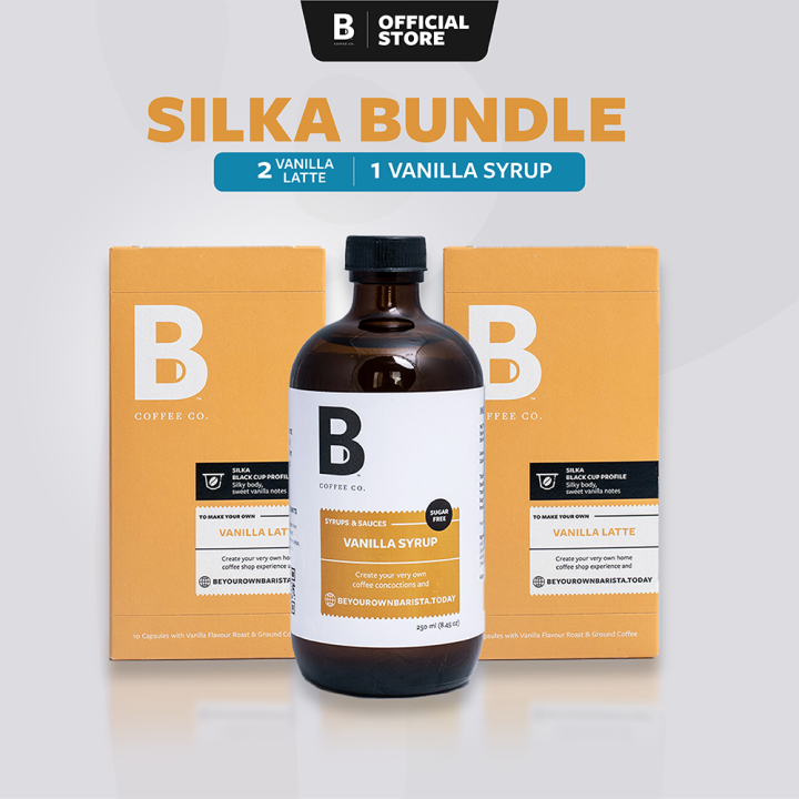 [Bundle Pack] B Coffee Co. Silka Bundle Pack - 2 Packs with 10 Pods each + 1 250ml Sugar free ...
