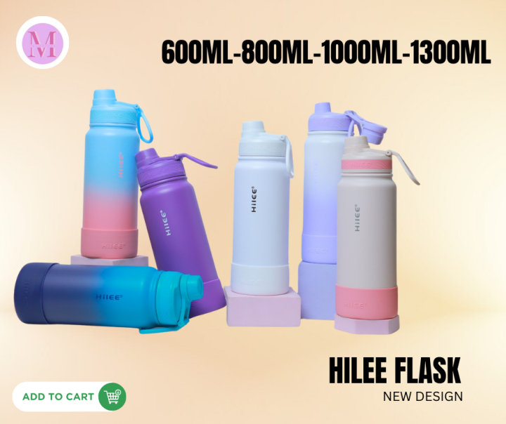 Hilee Flask Hydration Wide Mouth with Flip Cap Spout Lid Flexible Cap ...
