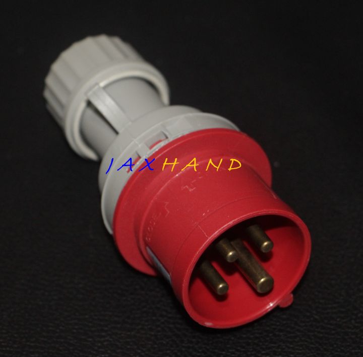 Industrial Plug 16A 4P, IP44 Red 3P+E, CEE, Heavy Duty 4-poles Red ...