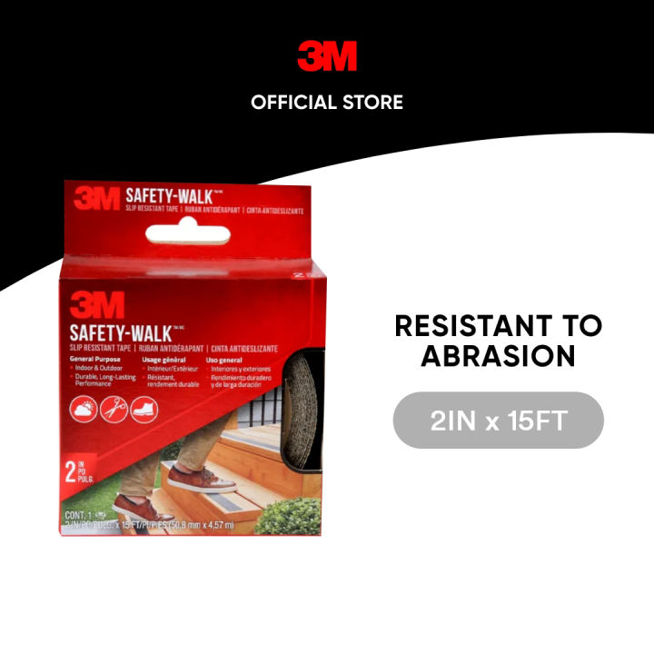 3M™ Safety-Walk Slip Resistant Tape, Resistant to Abrasion, 1 roll/pack, 2in x 15ft, Provides ...