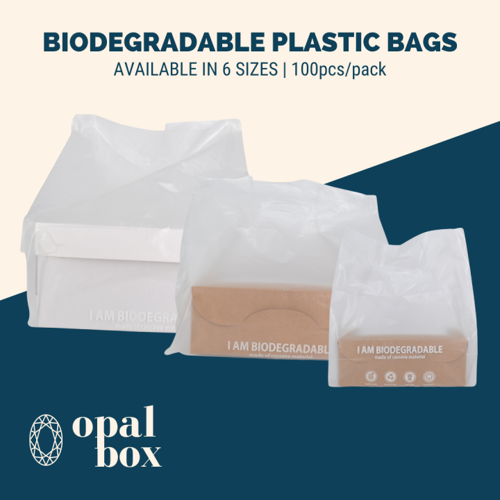 Opal Box | Cassava Plastic Bags Biodegradable Bag for Cakes and Pastry ...