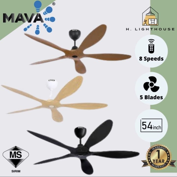 MAVA Freesenz Ceiling Fan 54" 8 Speeds DC Motor With Remote Control and ...