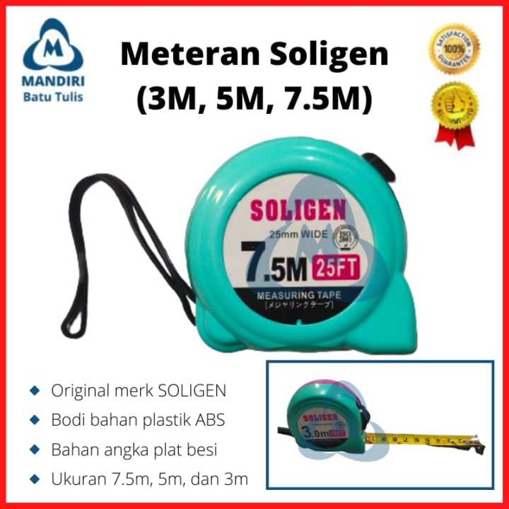 Meteran Soligen 3M 5M 7,5M 10M / Meteran Roll / Meteran Bangunan ...