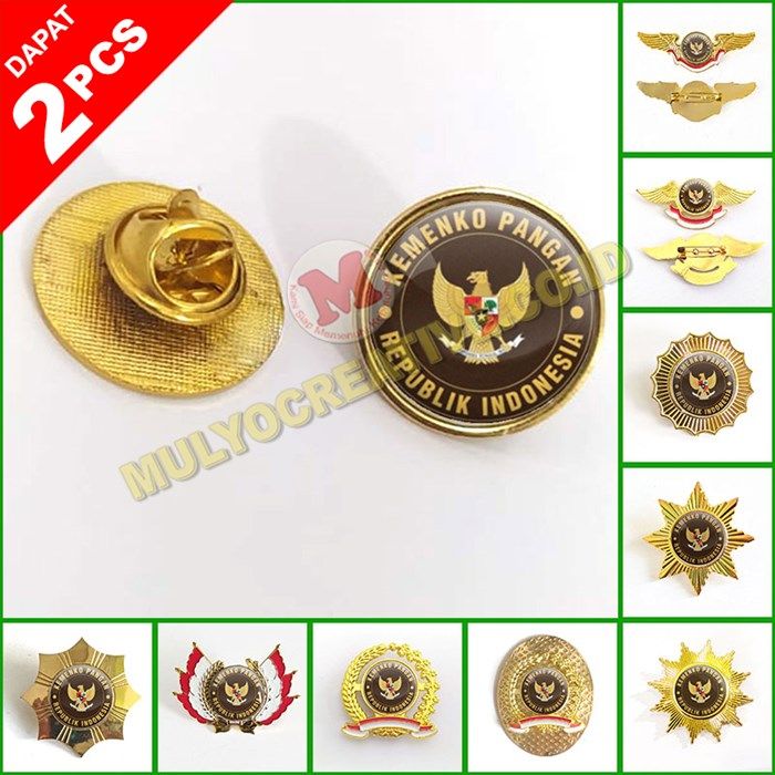 Pin Kemenko Pangan Pin Bros Wing Logo Kementerian Pangan RI / 2pcs ...