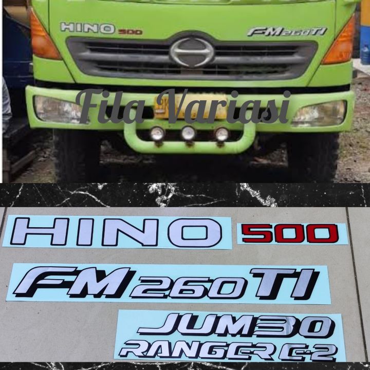 Sticker Body Depan Mobil Truck Hino Dutro Tulisan Hino 500 FM206TI ...