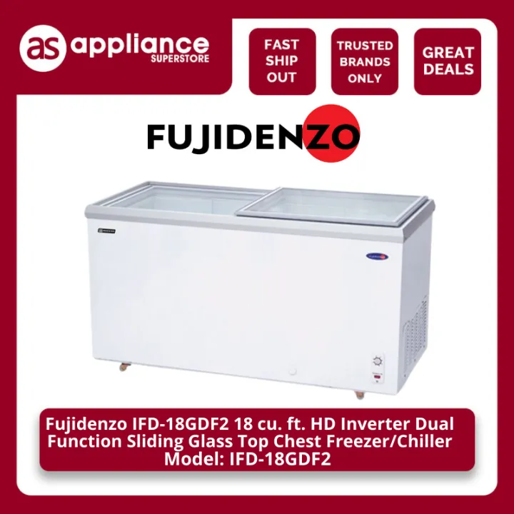 Fujidenzo IFD-18GDF2 18 cu. ft. HD Inverter Dual Function Sliding Glass ...