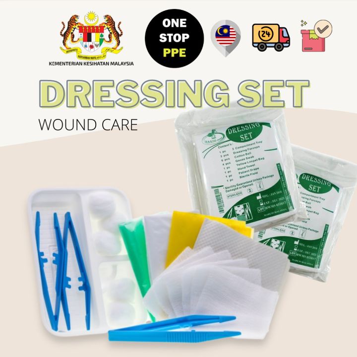 [OneStopPPE] Wound Dressing Set with Forceps Sterile Packed Woundcare ...