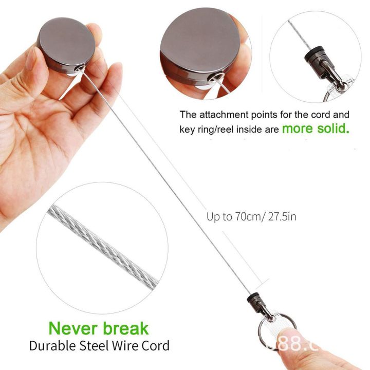 SERENE 1PC Metal Multi-functional Key Ring Retractable ID Card Badge ...