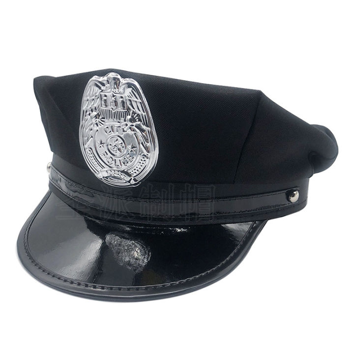 Police cap Black adult female police cap Fun uniform Temptation ...