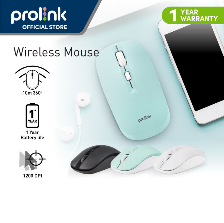 Prolink Wireless Optical Mouse 1600DPI On/Off Switch, Battery included ...