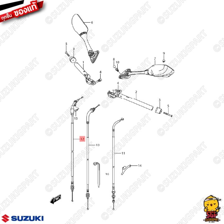 สายเร่ง ตัวที่ 1 CABLE ASSY, THROTTLE NO.1 แท้ Suzuki GSX-R150 | Lazada ...