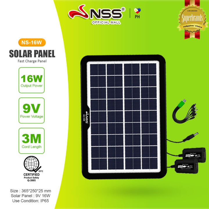 NSS 16W Solar Panel multi-function Solar Panel USB Cable Solar Charger ...