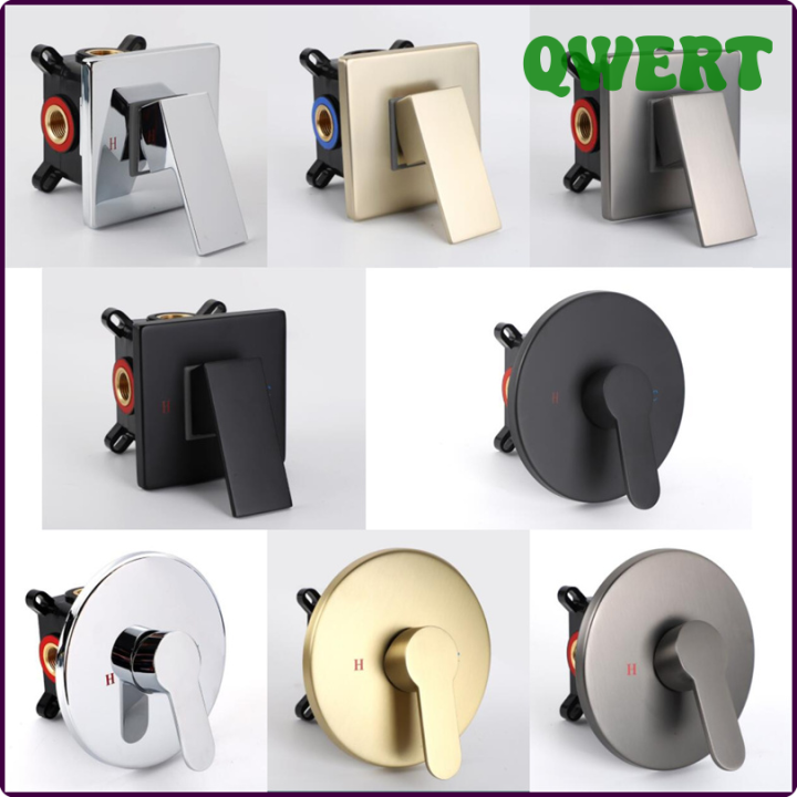 QWERT Shower Control Valve Bahtroom Black Chrome One Function Brass In ...