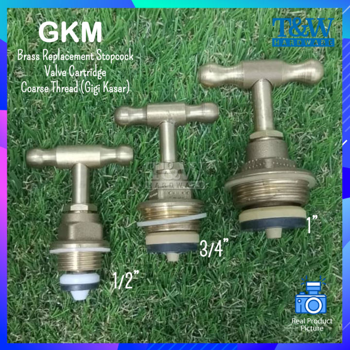 1/2" 3/4" 1" GKM Brass Replacement Stopcock Cartridge Valve Coarse ...