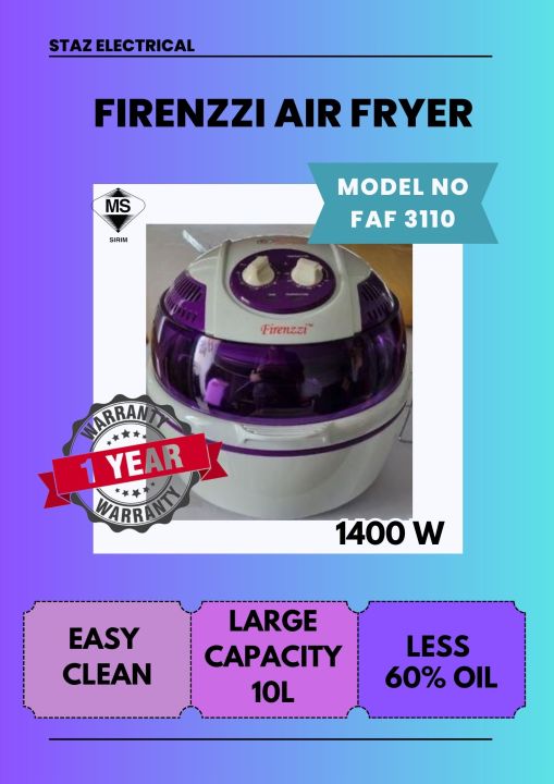 Firenzzi Air Fryer (FAF 3110) | Lazada