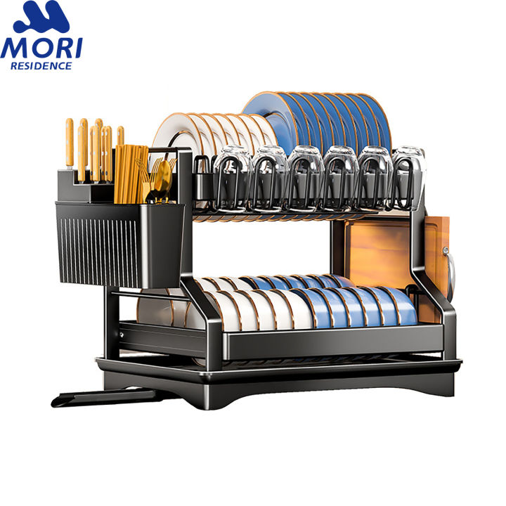 Dish Drainer Multi-function Kitchen Storage Rack Rust-proof Stainless Steel Dish Drying Rack ...