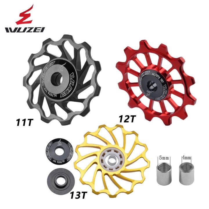 WUZEI MTB/Road Bike Ceramic Pulley 7005 Aluminum Alloy Rear Derailleur 13T 12T 11T Guide wheel ...