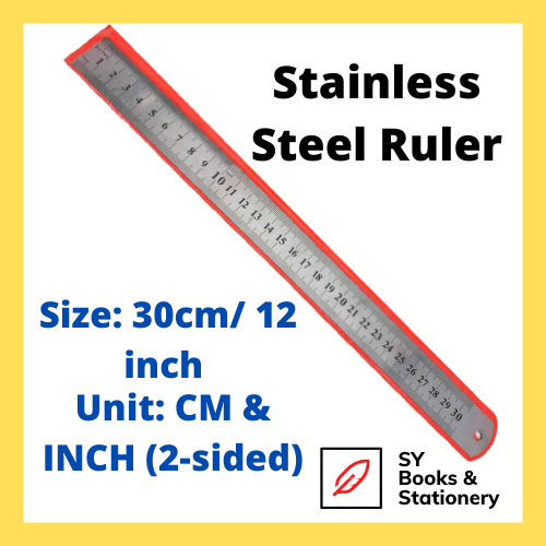 Stainless Steel Metric Ruler 30cm / 12'' / Pembaris Keluli / Pembaris ...