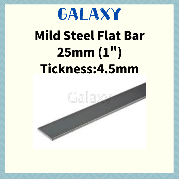 GALAXY- 1"(25mm) Tickness 4.5mm Mild Steel Flat Bar Solid Metal Tube ...