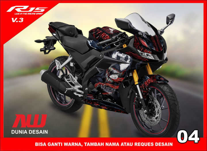 Sticker Decal R15 V3 Desain 04 Decal R15 V.3 Terbaru, Decal R15 Yamaha ...
