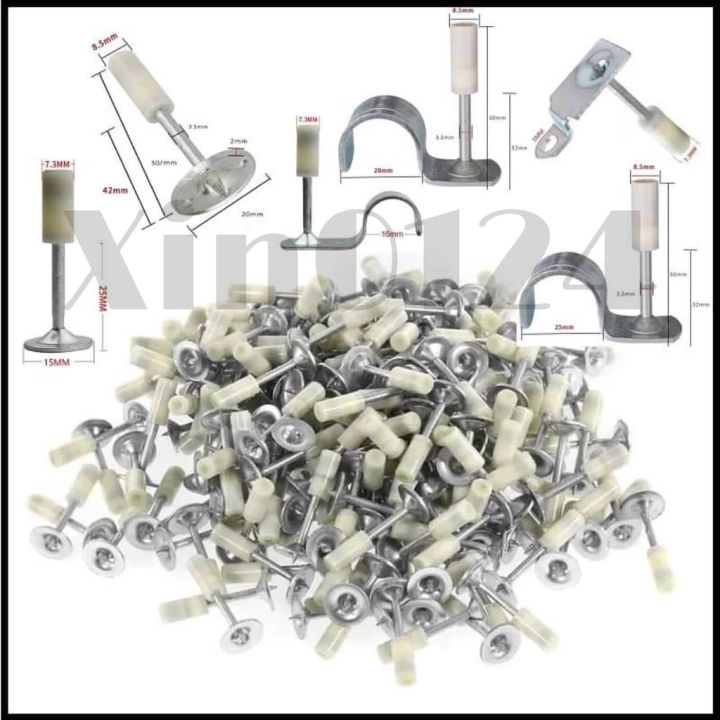 Plextone 100PCS Steel Nails Gun Rivet Tool Accessories Wall Fastener ...