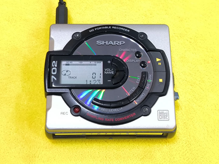 เครื่องเล่น MD Sharp MD-MS702 สีเทา !! Rare Item !! MiniDisc นำเข้า ...