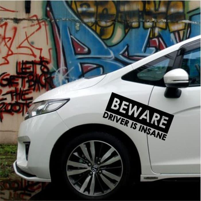 Cutting sticker mobil JDM beware driver is insane 50cm, | Lazada Indonesia