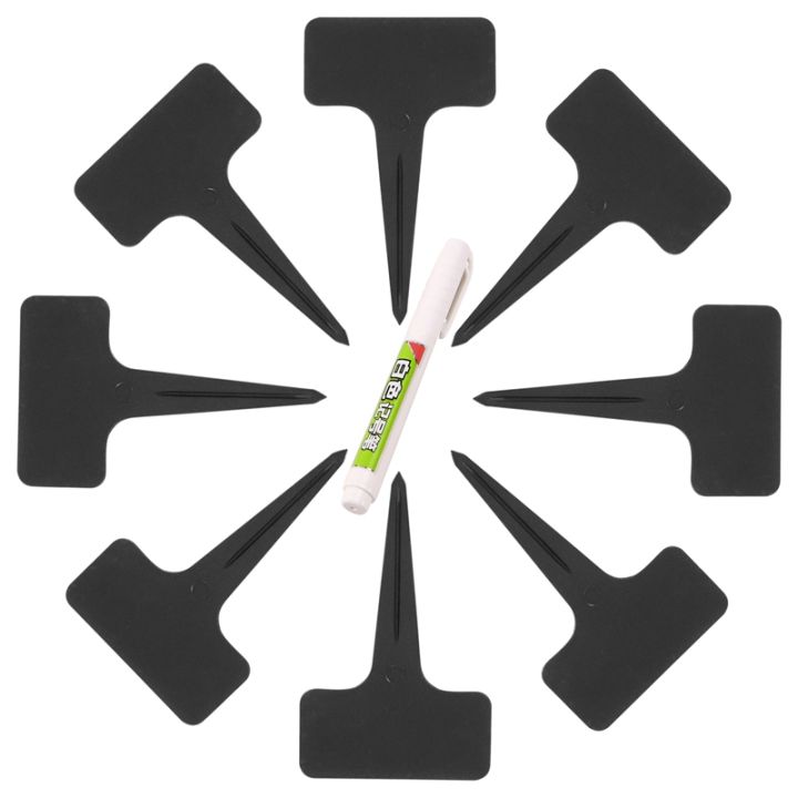 (AHGR) 101Pcs/Set Black Plant Labels Water T-Types Plant Tag Reusable ...