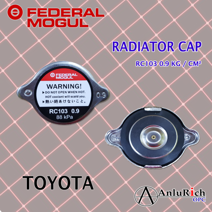 Radiator Cap for TOYOTA Federal Mogul 0.9KG/CM2 RC103 | Lazada PH
