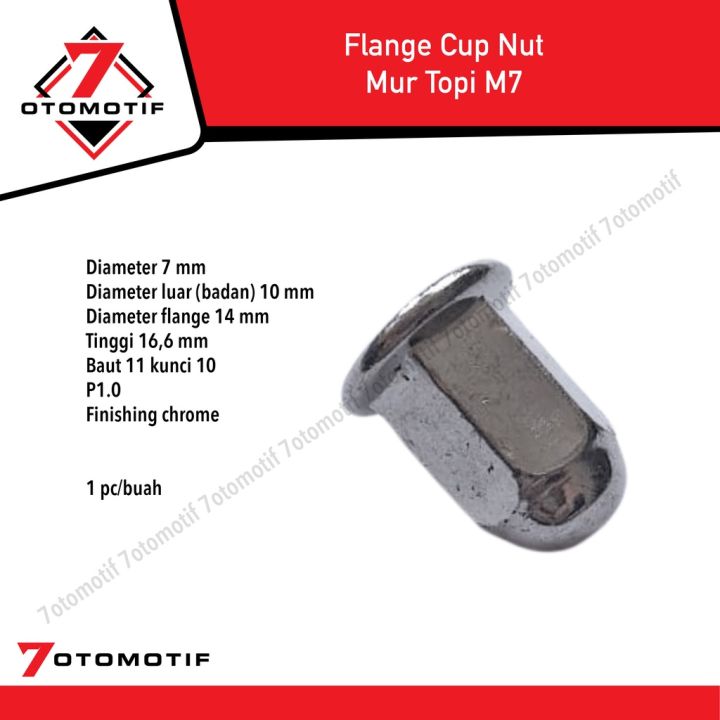 Flange Cup Nut Mur Topi M7 Panjang Chrome | Lazada Indonesia