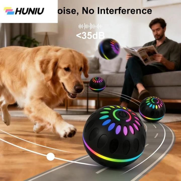 HUNIU Obstacle Avoidance Automatic Dog Toy Ball Luminous Rechargeable ...