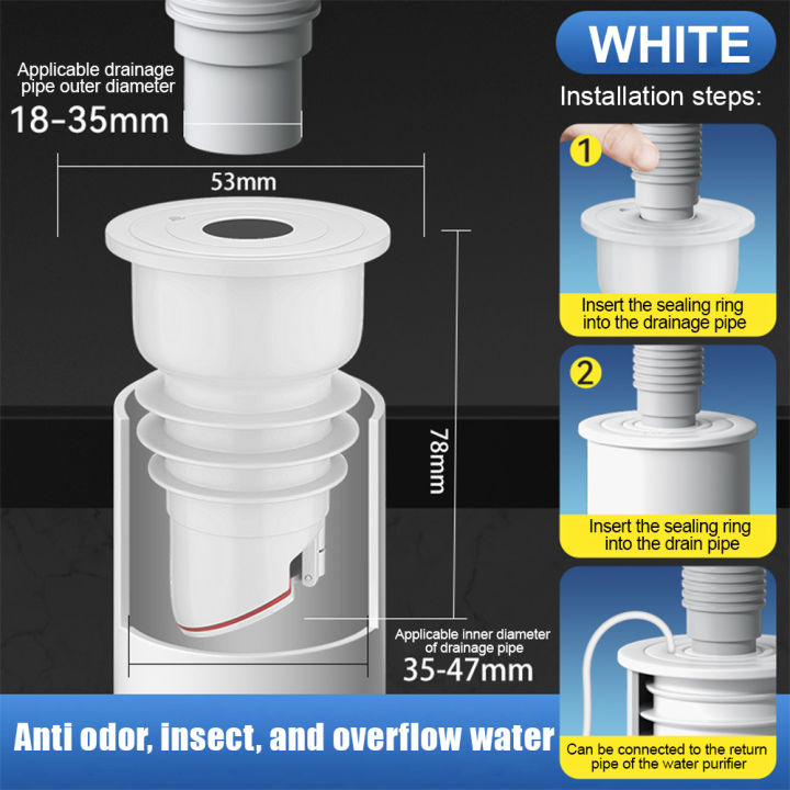 Sewer pipe deodorant seal ring sink floor drain drain pipe plug ...
