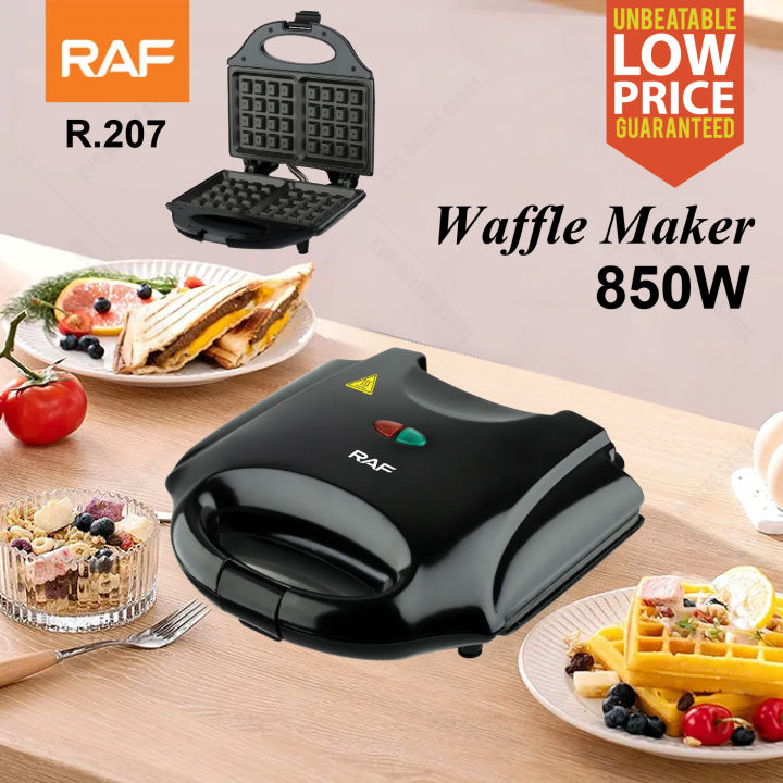 RAF Waffle Maker Panini Press 850W Non Stick Coated Double Side ...
