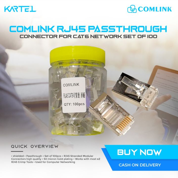 RJ45 Metal Shielded Connectors/Comlink/Passthrough/CAT5/CAT6 Connectors ...