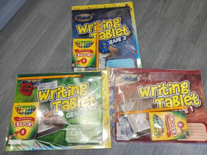 Writing tablet paper set with crayola, pencil, eraser, sharpener and ...